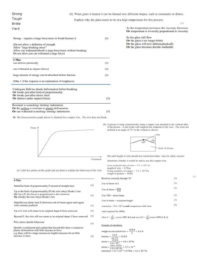 Phy Topic 2 Revision MS | PDF