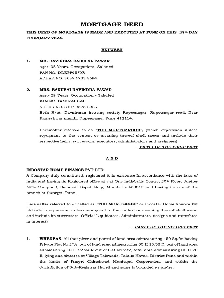 Mortgage Deed | PDF | Mortgage Law | Loans
