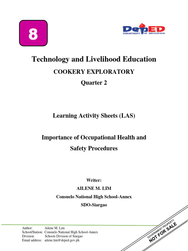 Ulas Tle 8 Cookery Week 8 Final | PDF | Occupational Safety And Health | Hazards