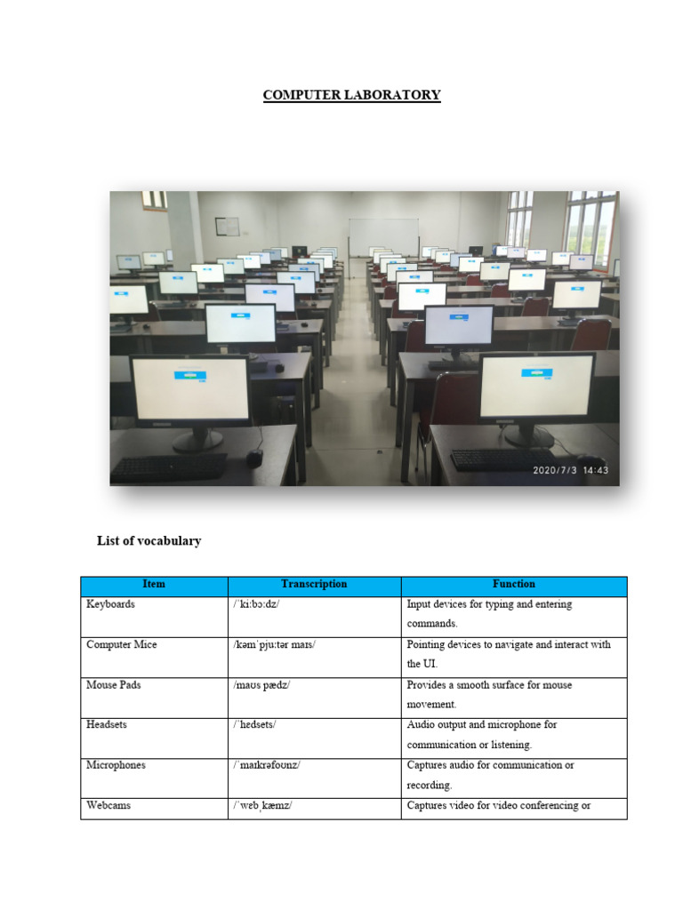 Computer Laboratory | PDF | Computer Network | Usb