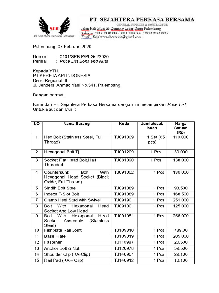 PENAWARAN Baut | PDF