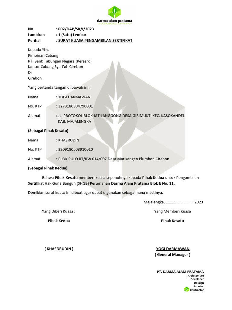 Surat Permohonan Akad | PDF