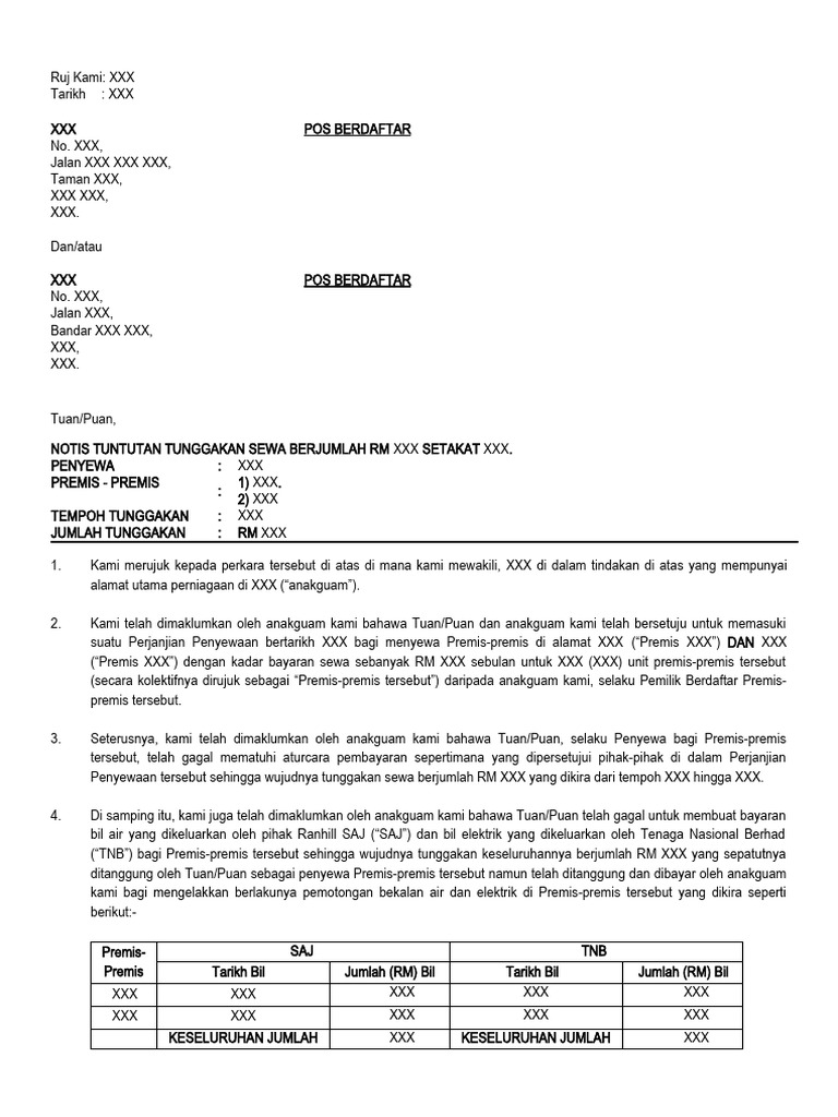 NOD Sewa Tunggakan | PDF