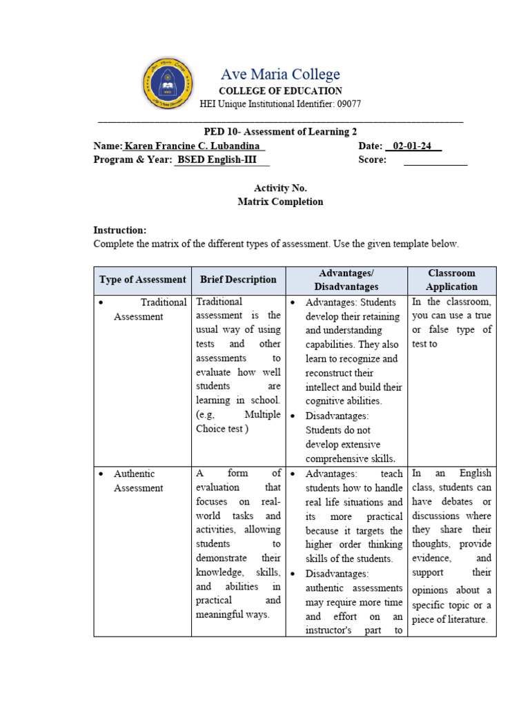 MATRIX | PDF | Educational Assessment | Intelligence