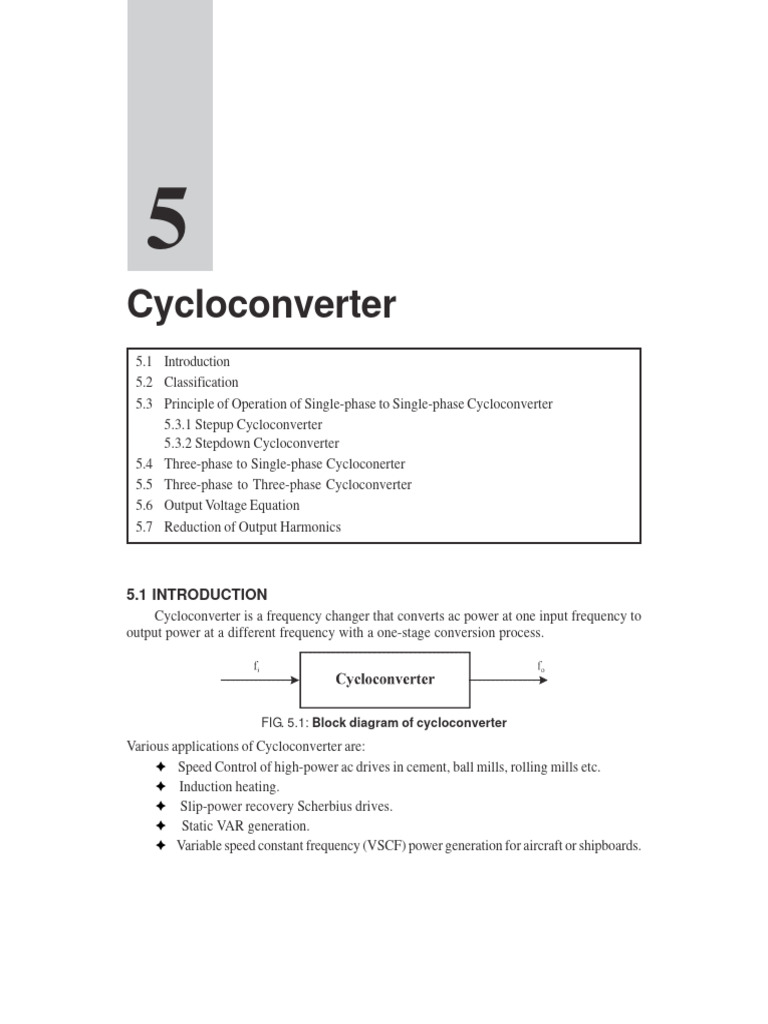 Cycloconverter Operation and Types | PDF | Power Electronics | Electronics