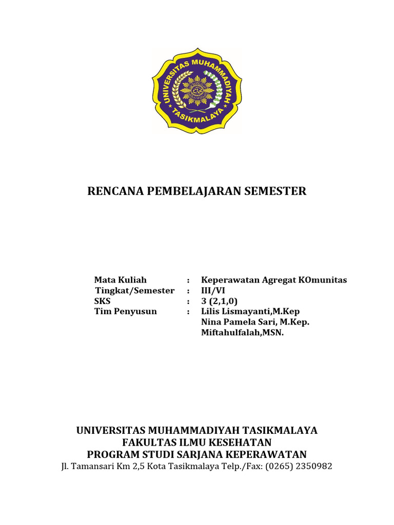 RPS Agregat Komunitas 2024 | PDF | Pengembangan Diri
