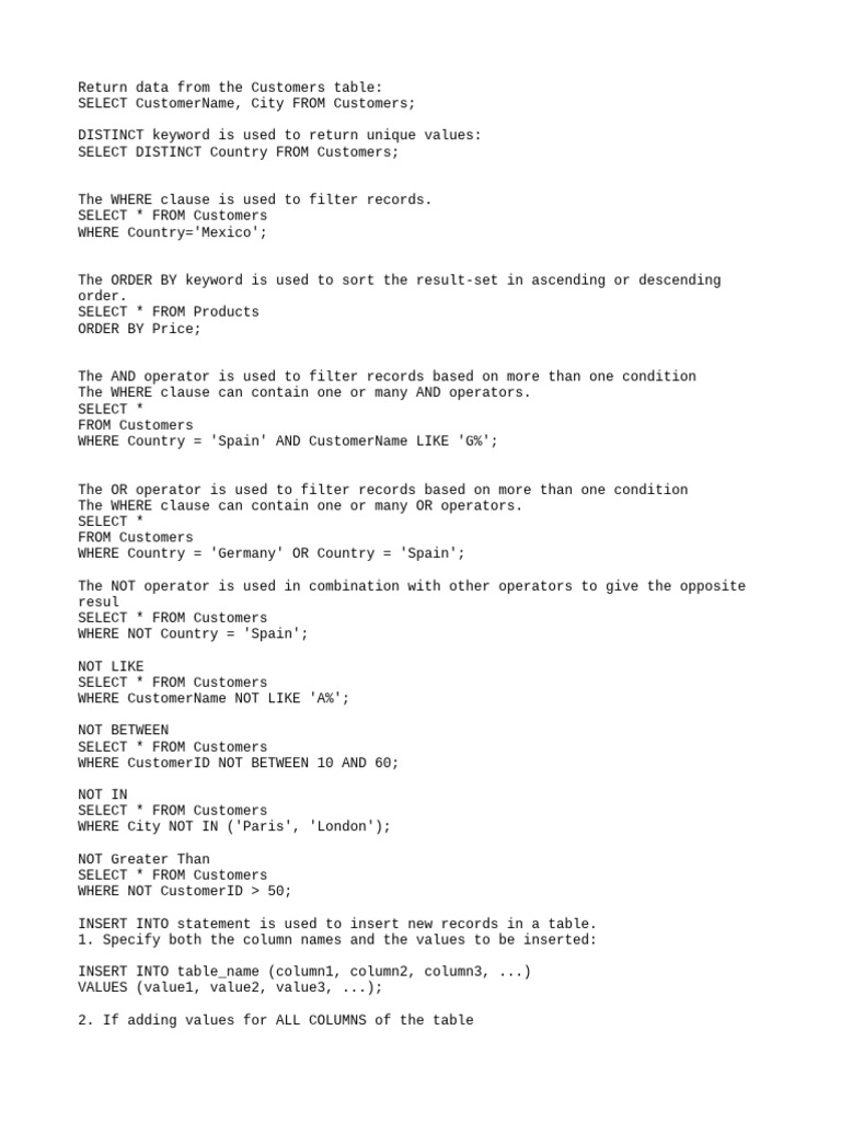 SQL Refresher | Download Free PDF | Database Transaction | Information ...