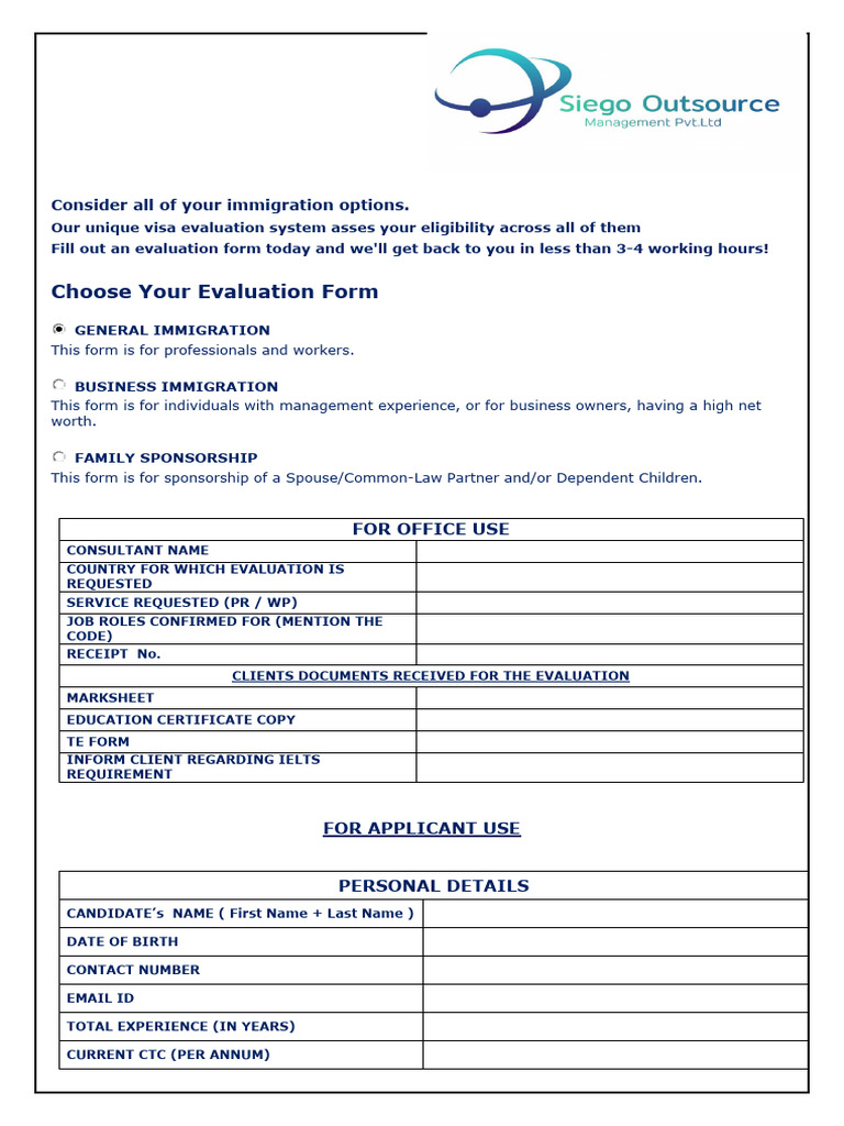 Technical Evaluation Form | PDF | Academic Degree | Immigration