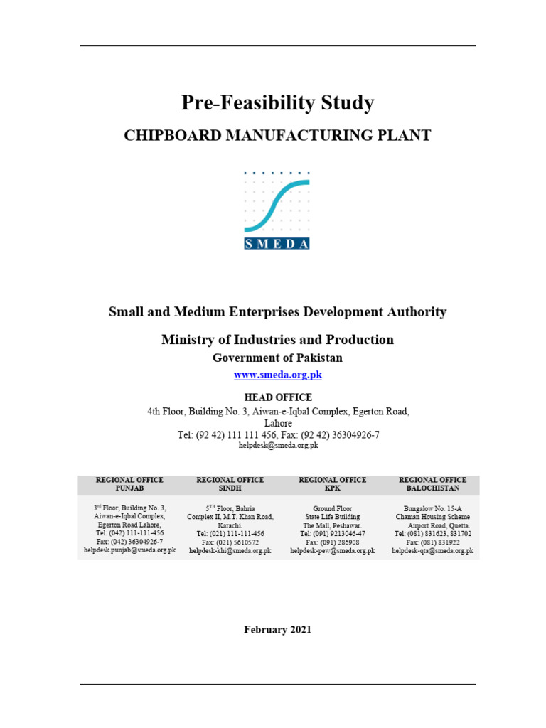 Chipboard Manufacturing Plant Rs. 701.12 Million Feb-2021 | PDF ...