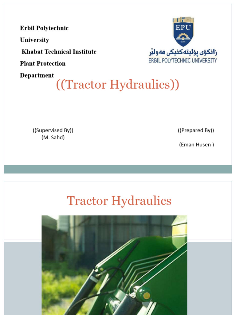 Tractor Hydraulic | PDF | Pump | Equipment