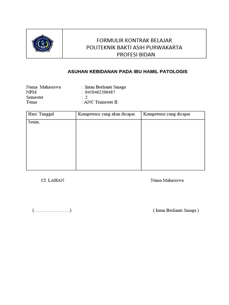 ANC PATO KE 5 Ibu Primigravida Usia 16 Tahun Samsiah (FIX) | PDF