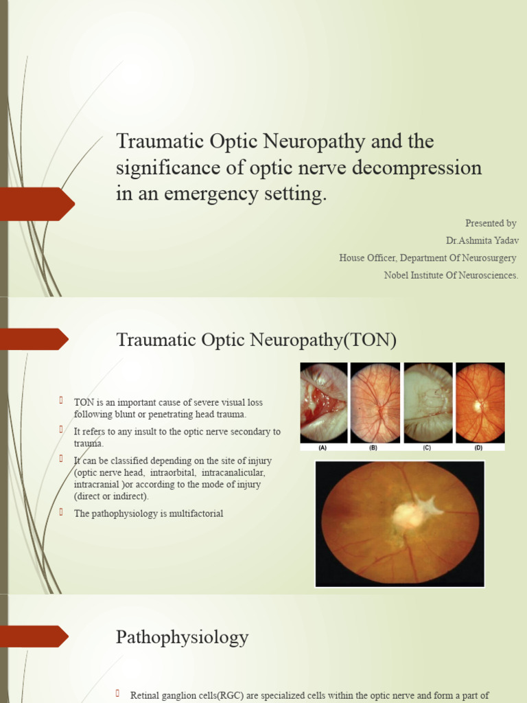 Traumatic Optic Neuropathy: Decompression Insights | PDF | Injury | Surgery