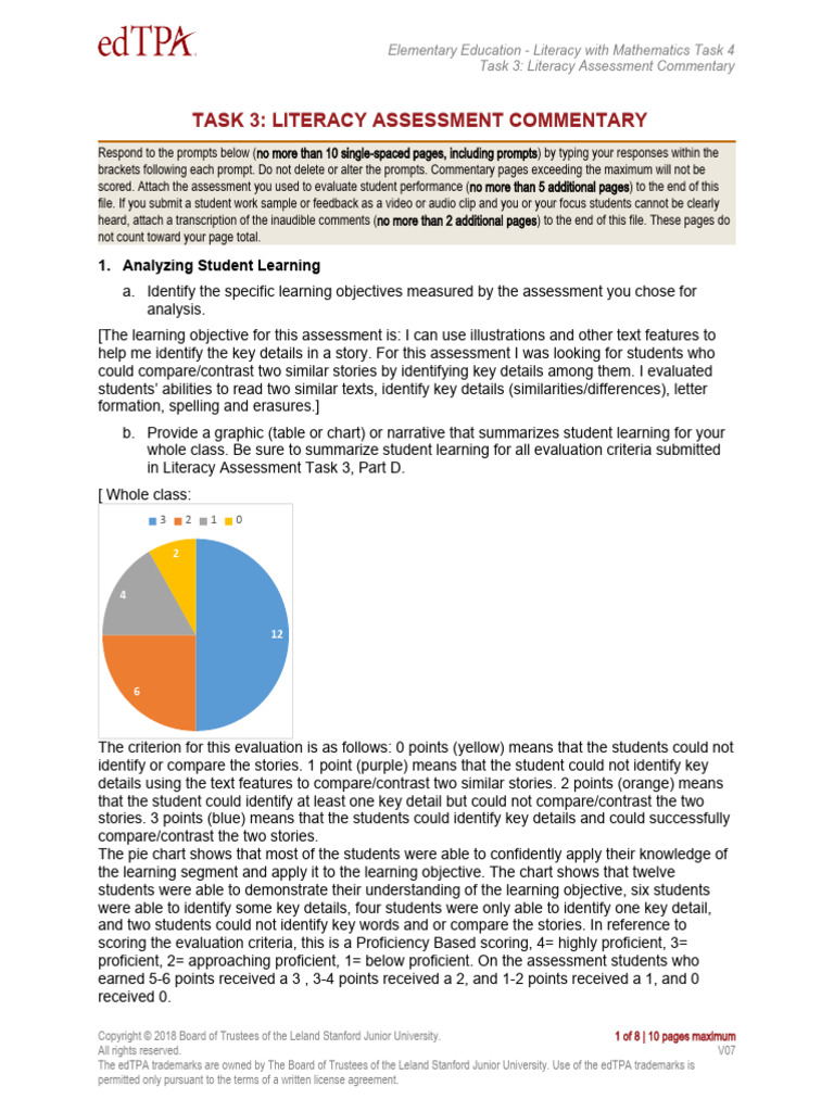 Task 3 Part C - Commentary Edtpa | PDF | Literacy | Learning