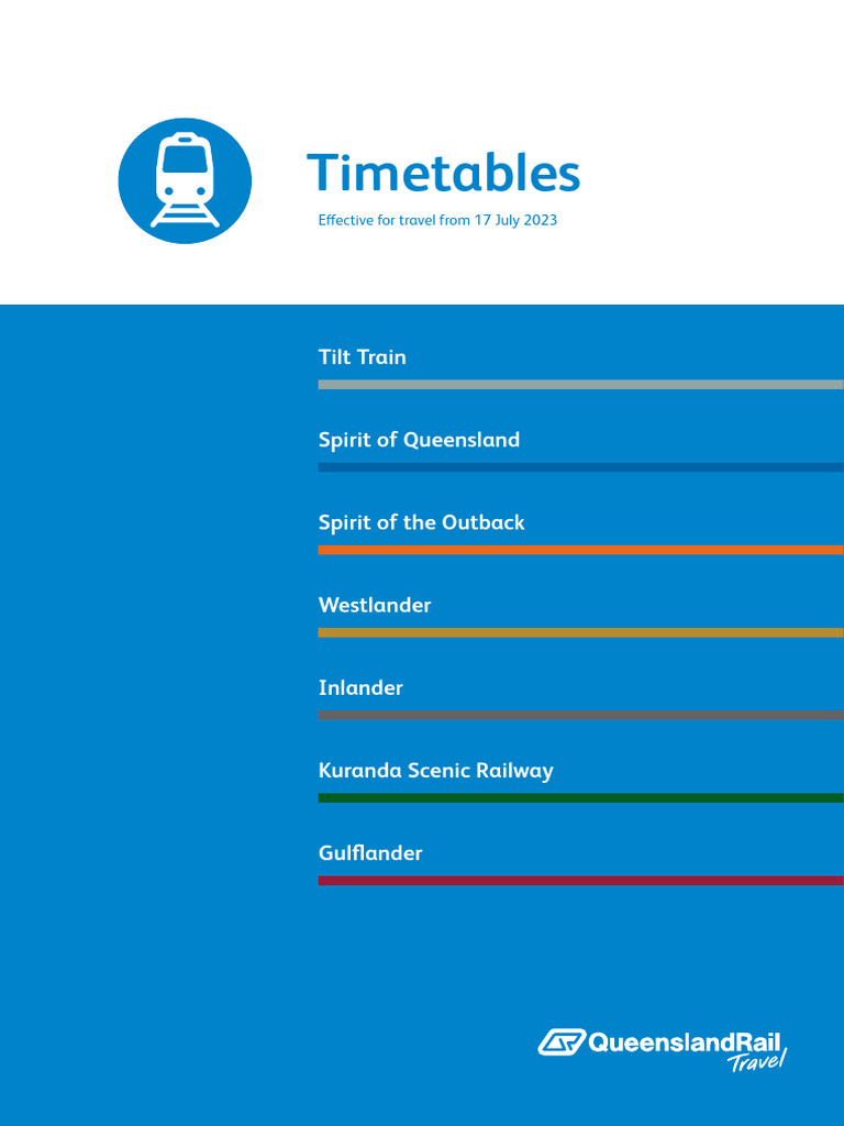 Timetables Effective 17 July 2023 | PDF | Queensland | Sustainable Transport