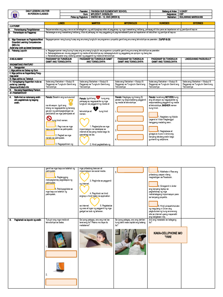 DLL ESP (MELCs) W9 | PDF