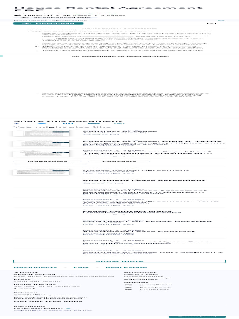 House Rental Agreement PDF PDF Landlord Leasehold Estate 2 | PDF