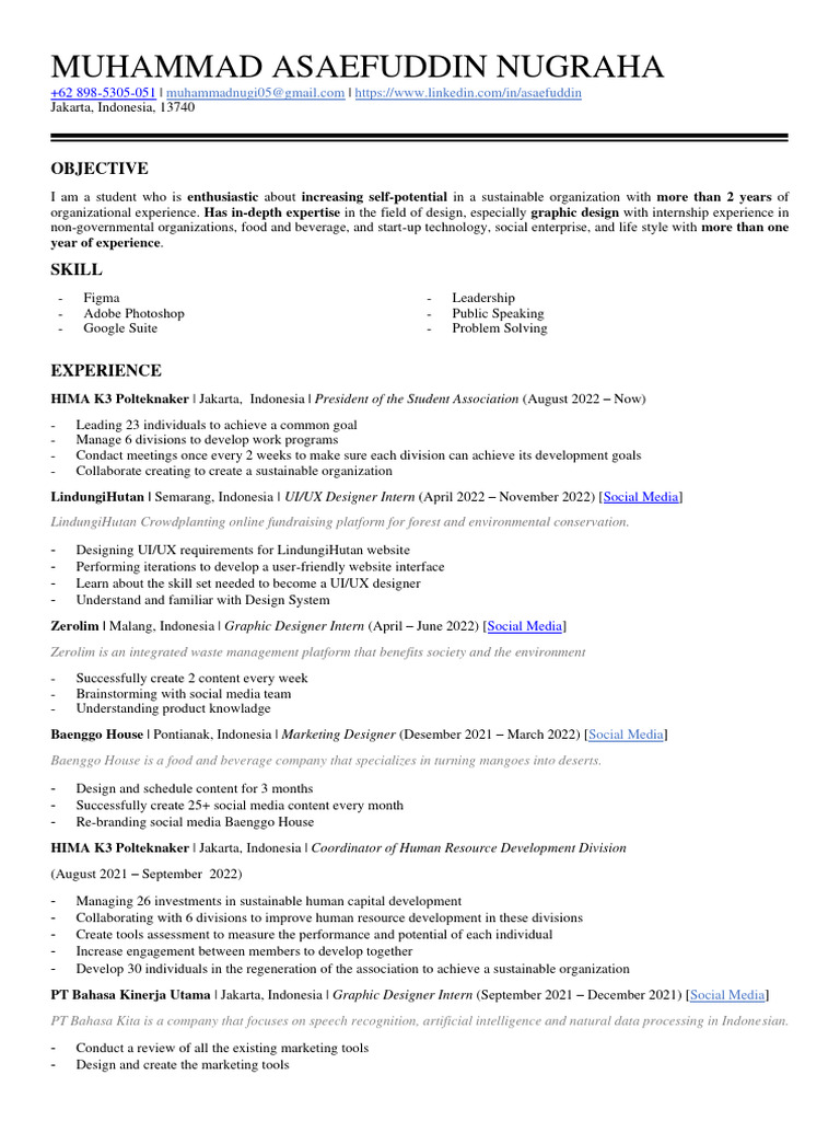 CV Muhammad Asaefuddin Nugraha | PDF | Social Media | Popular Culture & Media Studies