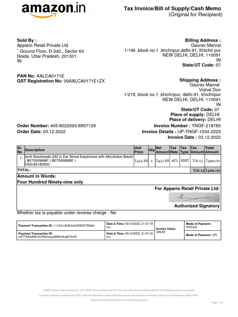 Vishal Don Invoice | Download Free PDF | Invoice | Business