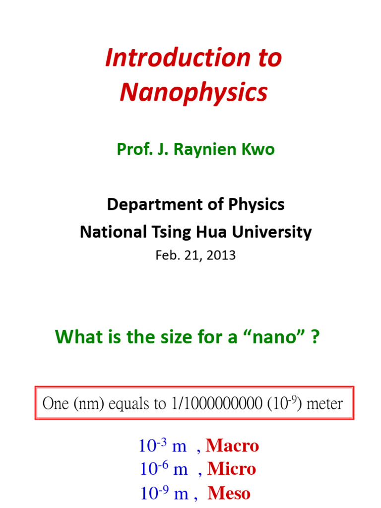 102 2 21 Nanophysics Introduction Kwo English | PDF | Nanotechnology | Atomic Force Microscopy