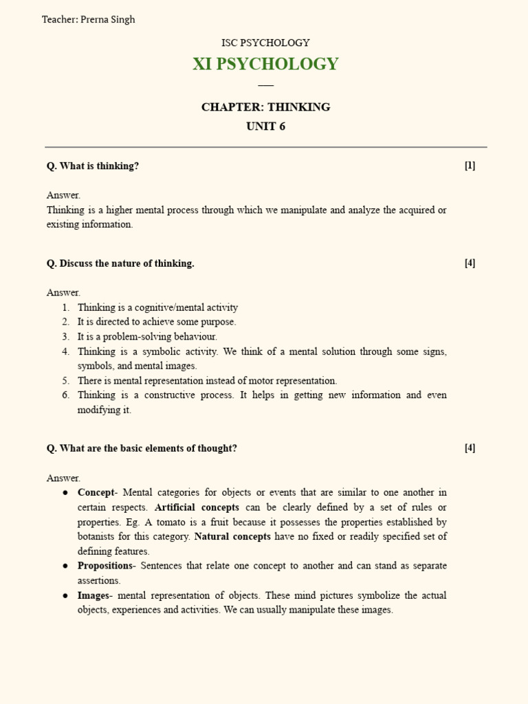 Thinking XI | PDF | Thought | Reason