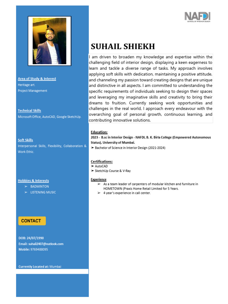Suhail Resume PDF | PDF | Cognition | Learning