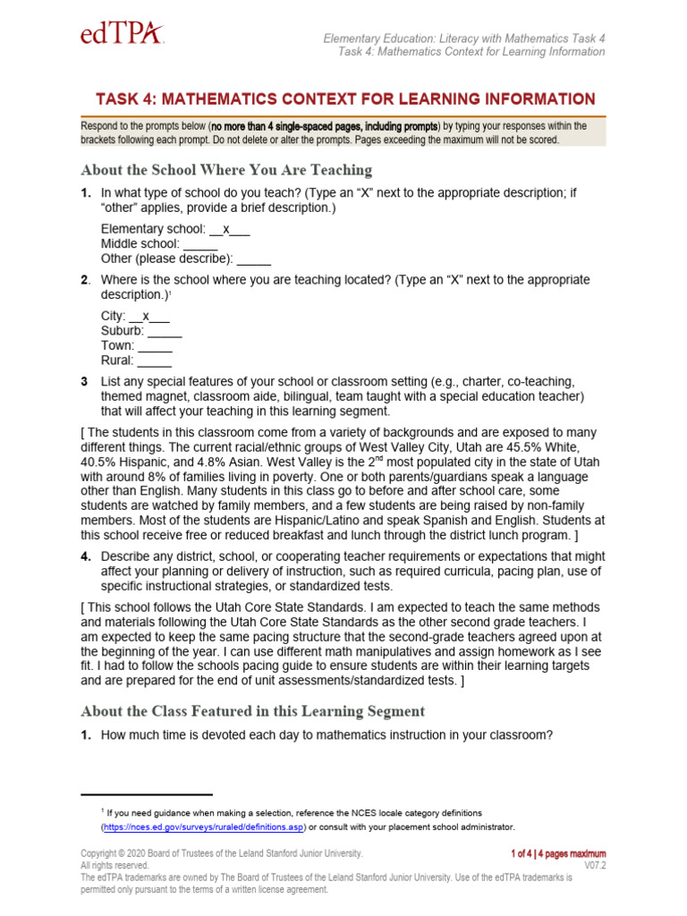 Task 4 Part A Math Context For Learning | PDF | Individualized ...