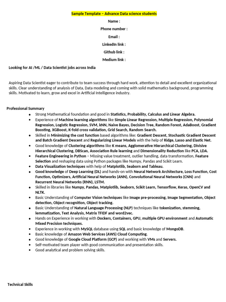 Sample Template - Advance Data Science Students | PDF | Machine ... Sample Template - Advance Data Science Students | PDF | Machine ...