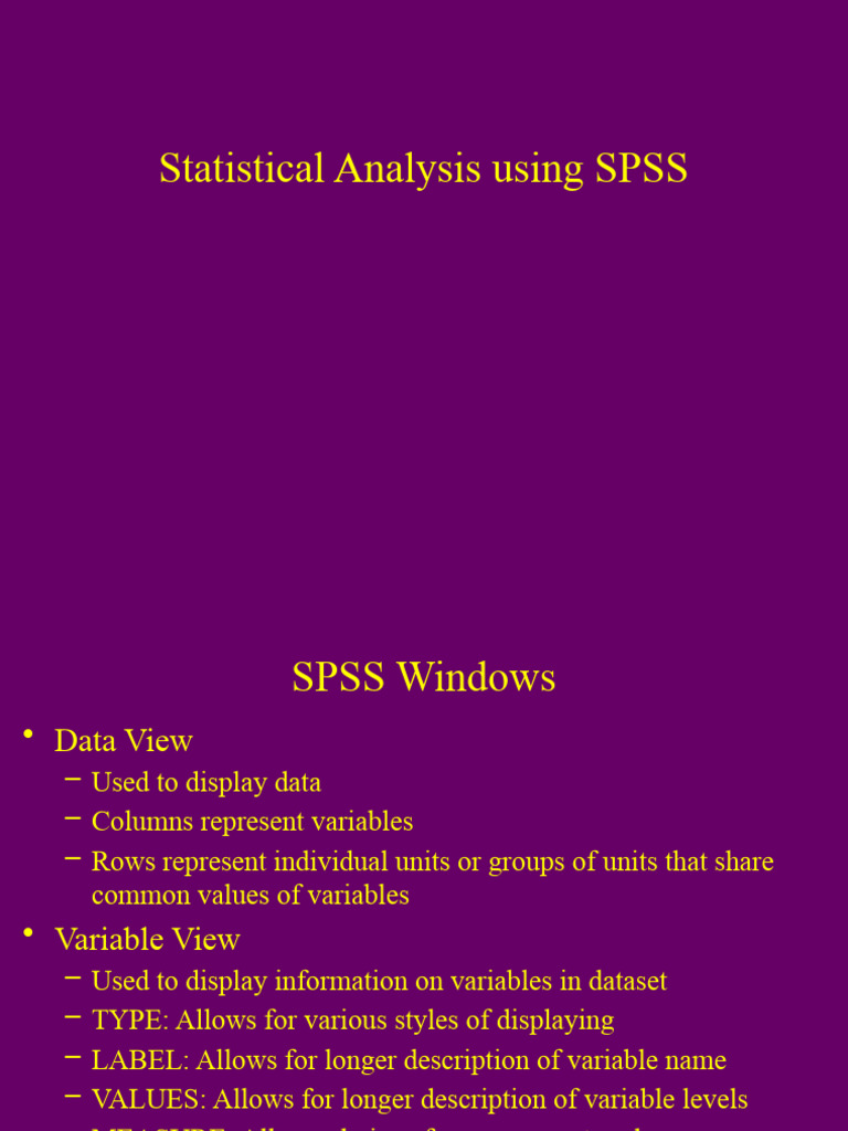 SPSS Statistical Analysis Guide | PDF | Spss | Microsoft Excel