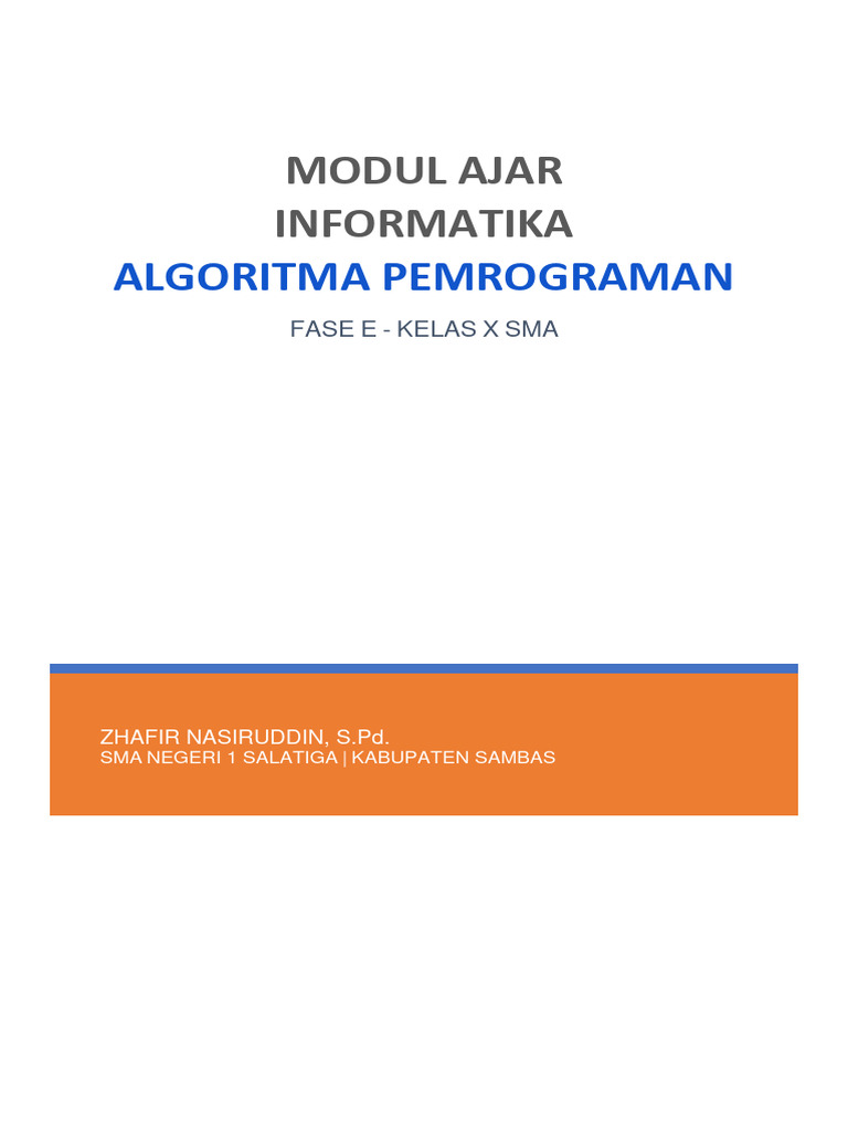 Modul Ajar Informatika 7 - Algoritma Pemrograman | PDF