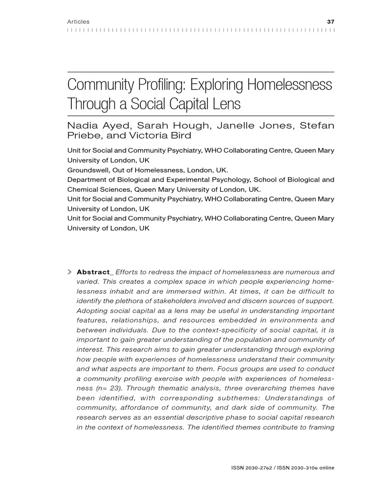 EJH - 15-2 - A2 - v02 (52) - Community Policing - Exploring Homelessness Through A Community ...
