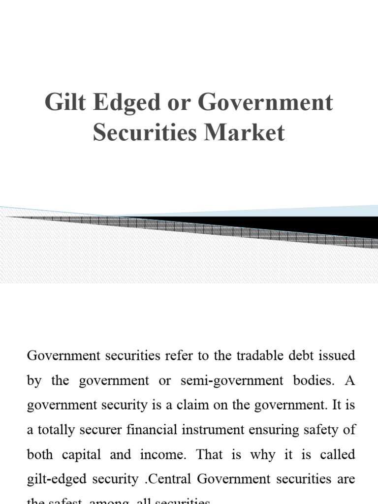 Gilt Edged or Government Securities Market | PDF | Bonds (Finance ...