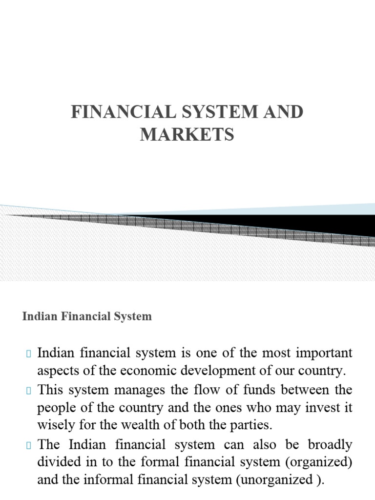 Overview of Indian Financial System | PDF | Financial Markets ...