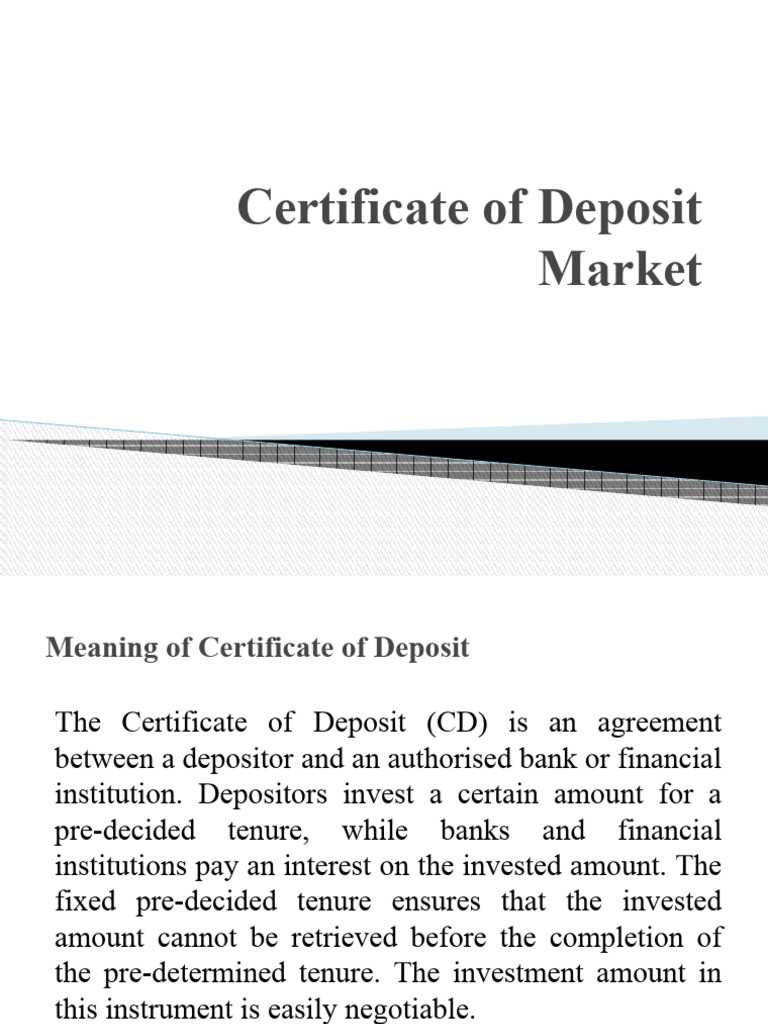 Certificate of Depositmarket | PDF | Certificate Of Deposit | Banks