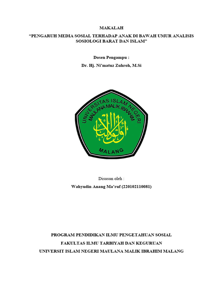 Pengaruh Media Sosial Terhadap Anak Di Bawah Umur Analisis Sosiologi ...