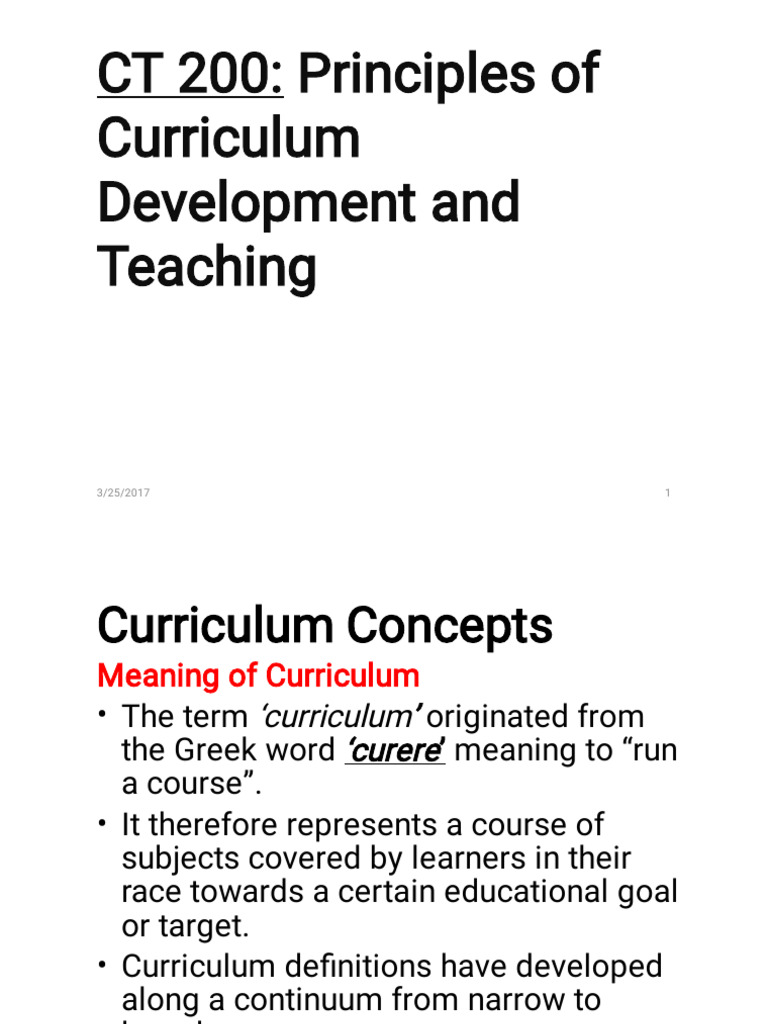CT 200 1st Module-1 | PDF | Curriculum | Learning