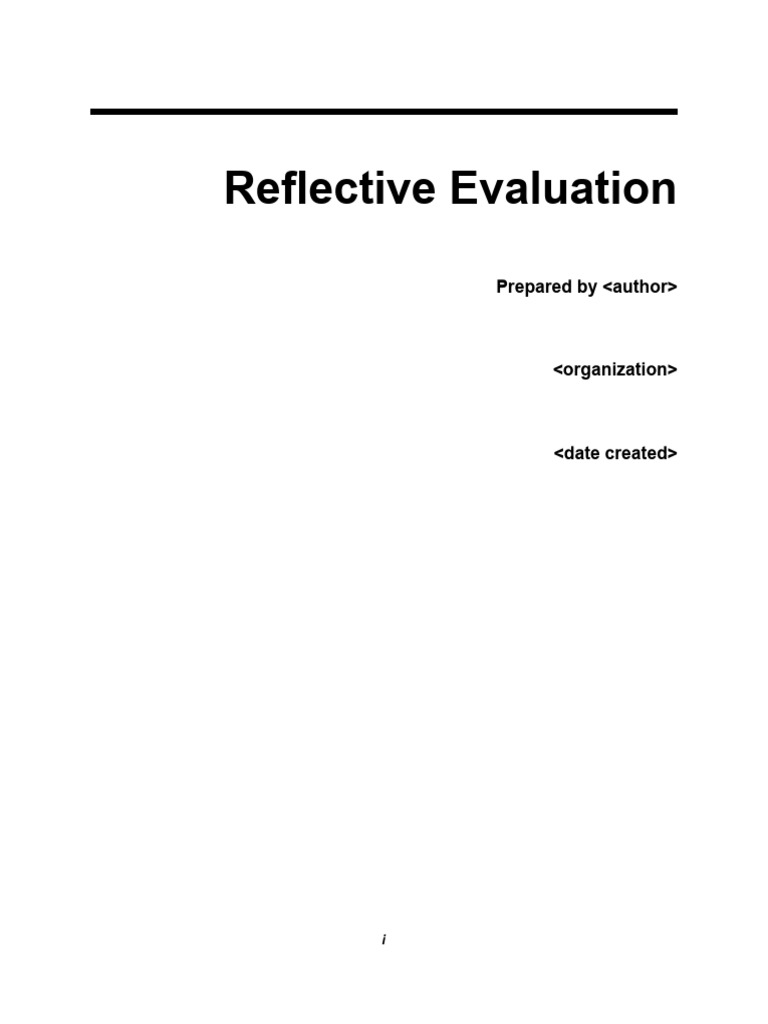 Reflective Evaluation: Prepared by | PDF | Entrepreneurship | Creativity