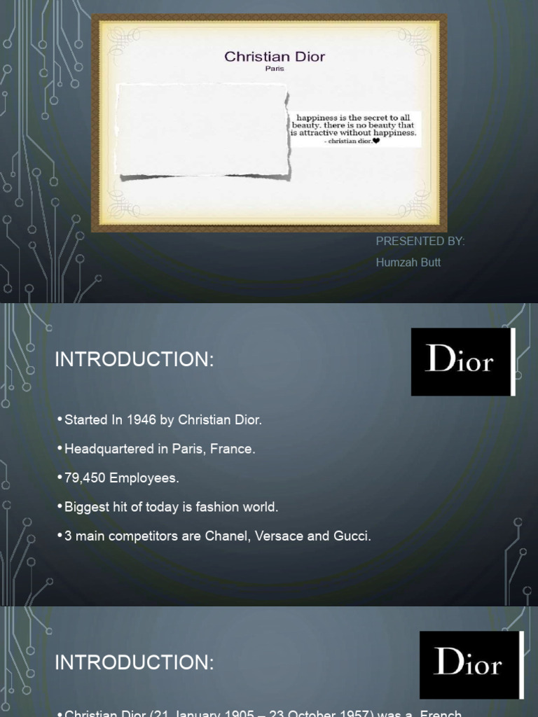 Dior Presentation | PDF | Brand | Fashion
