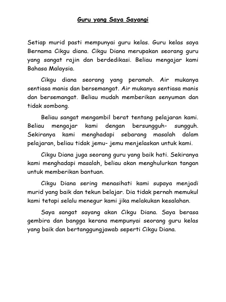 Guru Yang Saya Sayangi | PDF