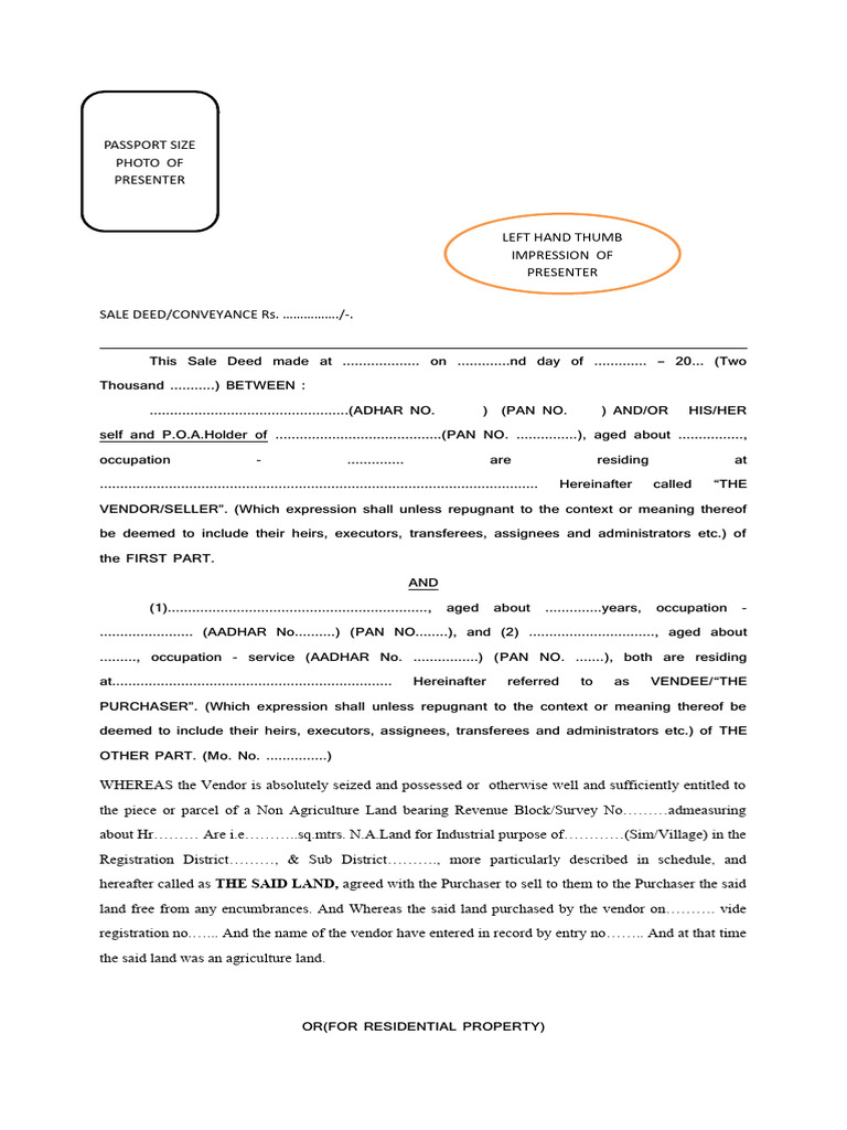English Sale Deed | PDF | Common Law | Private Law