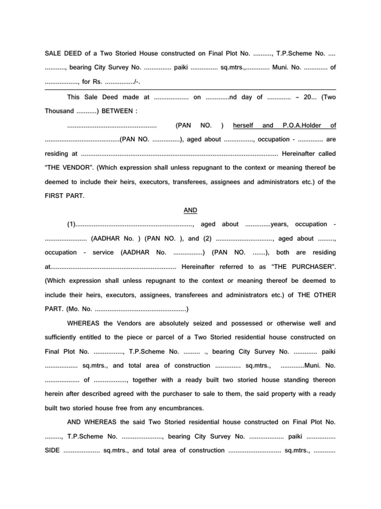 9.EnglishSale Deed of House | PDF | Deed | Natural Resources Law