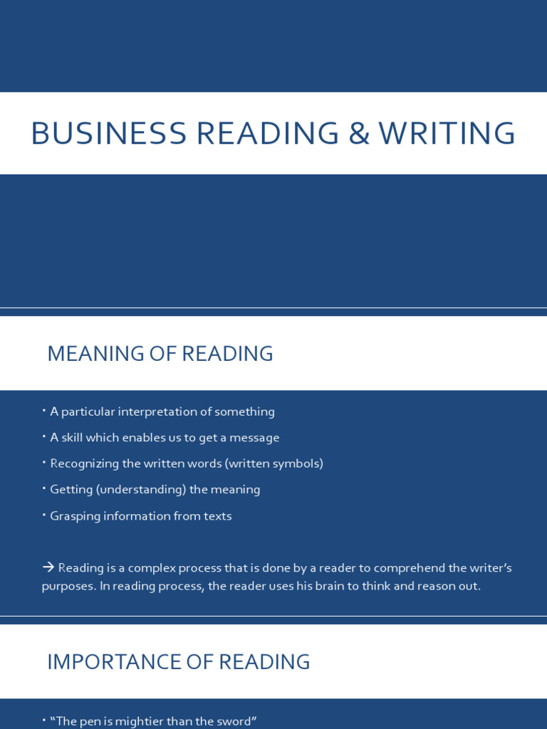 Business Reading and Writing | PDF | Reading Comprehension | Human ...