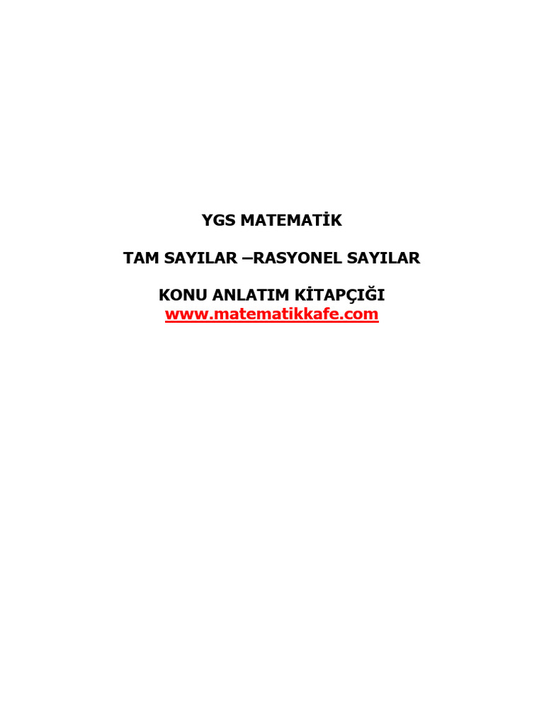 Tam Ve Rasyonel Sayilar | PDF