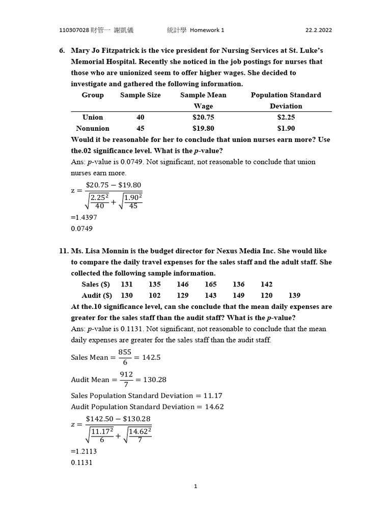 Sta - Chap 11 | PDF | Hypothesis | P Value