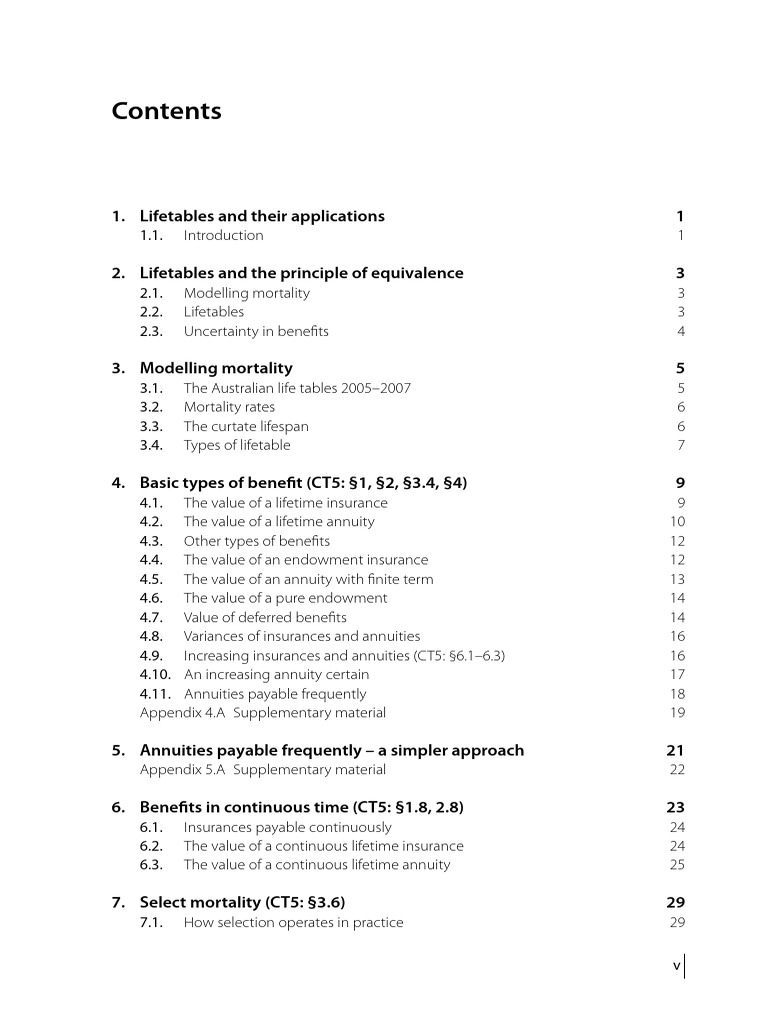 Contents 2022 Actuarial-Principles | PDF | Insurance | Markov Chain