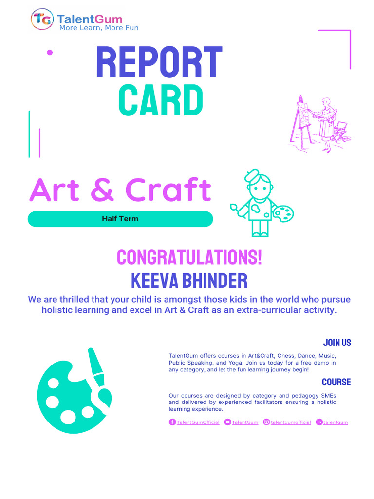 Report Card | PDF | Learning | Creativity