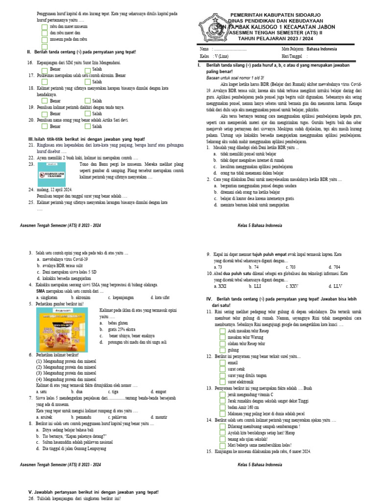 Bahasa Indonesia Ats 2 | PDF