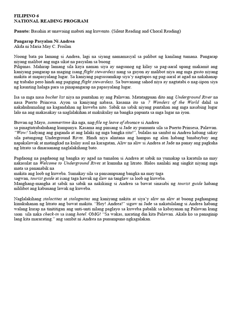 NRP Filipino Material | PDF