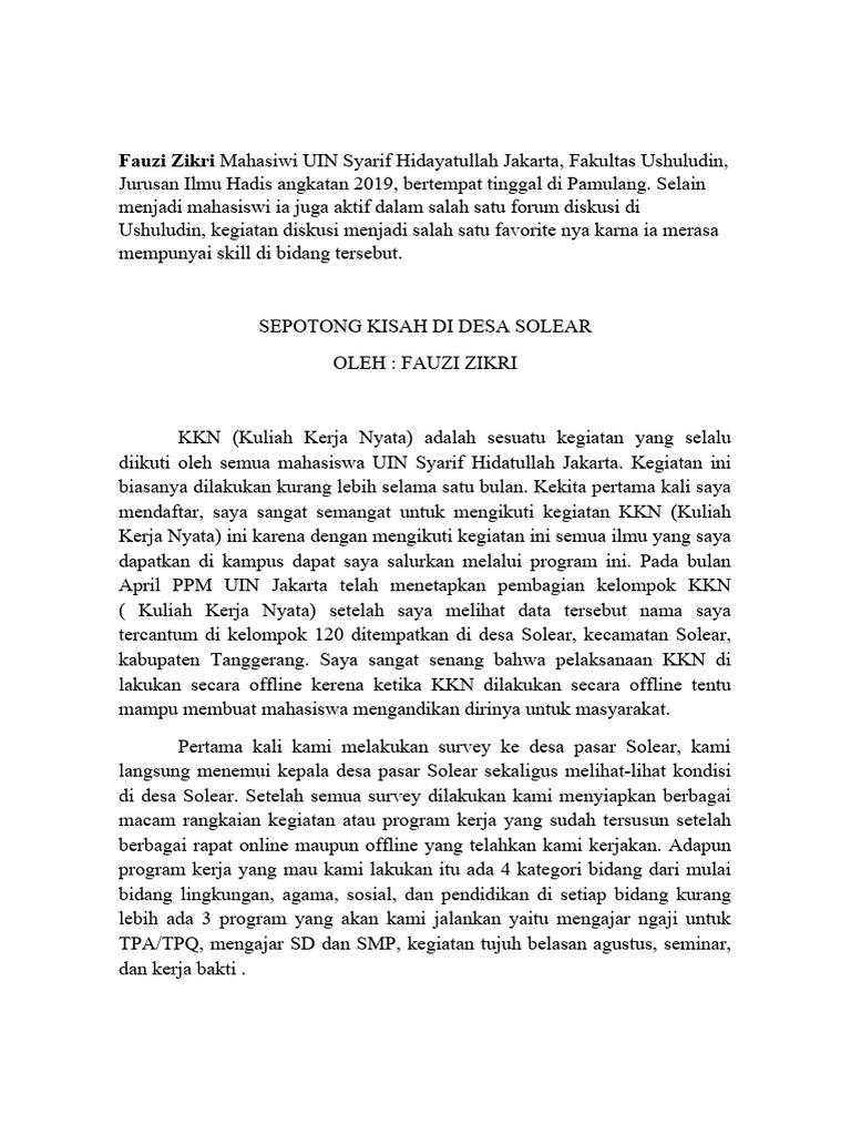 Kisah Di Desa Solear | PDF | Kesehatan Holistik | Gaya Hidup
