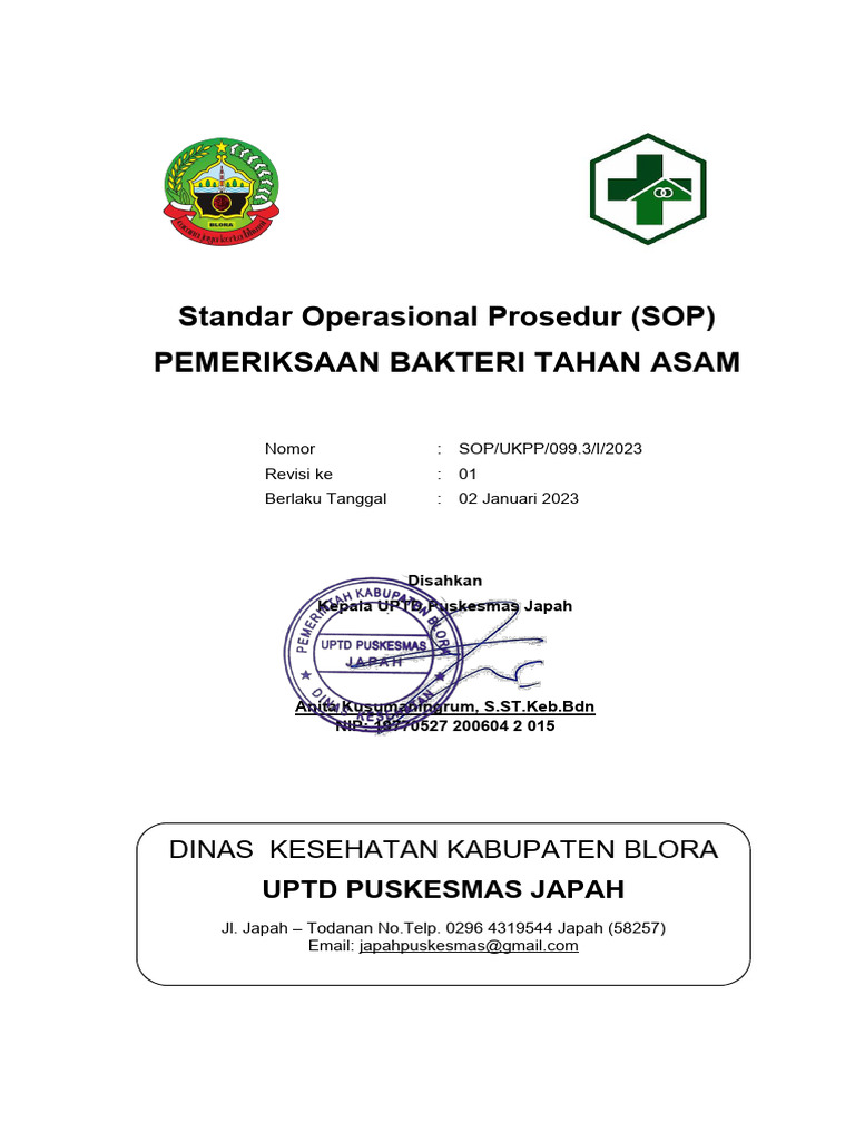 Sop Pemeriksaan Bta | PDF