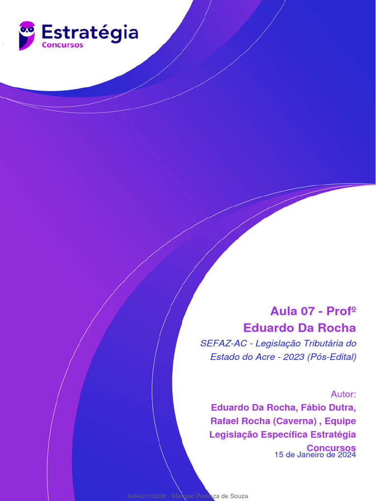 Curso 271717 Aula 07 Prof Eduardo Da Rocha b139 Completo | PDF ...